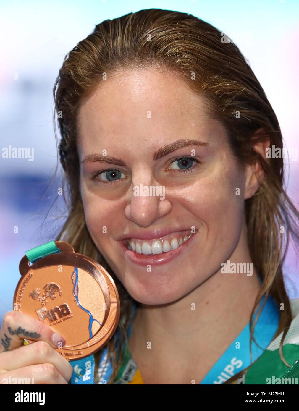Budapest. 25th July, 2017. Bronze medalist Emily Seebohm of Australia ...