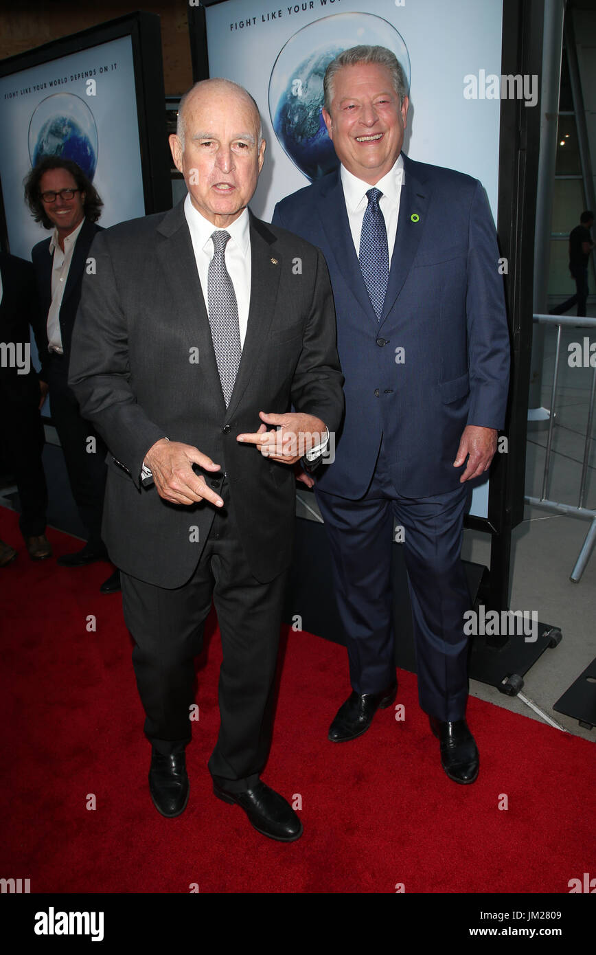Los Angeles, Ca, USA. 25th July, 2017. Jerry Brown and Al Gore at An ...
