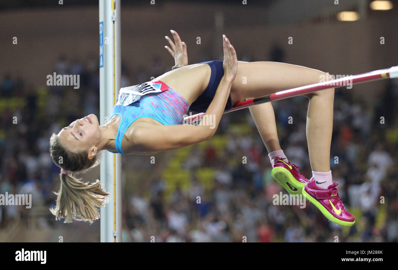Yuliya Levchenko (UKR) places second in the women's high jump at 6-5½ ...
