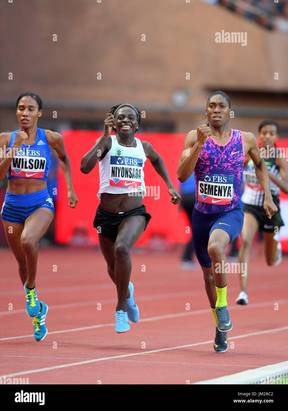 Caster Semenya (RSA) defeats Francine Niyonsaba (BDI) and Ajee Wilson ...