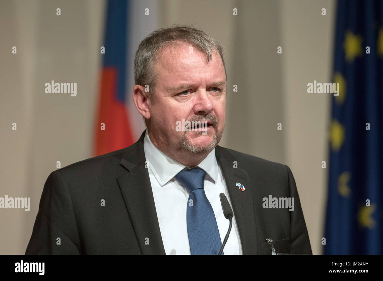 Czech Transport Minister Dan Tok taking part in the Bavarian-Czech Rail ...