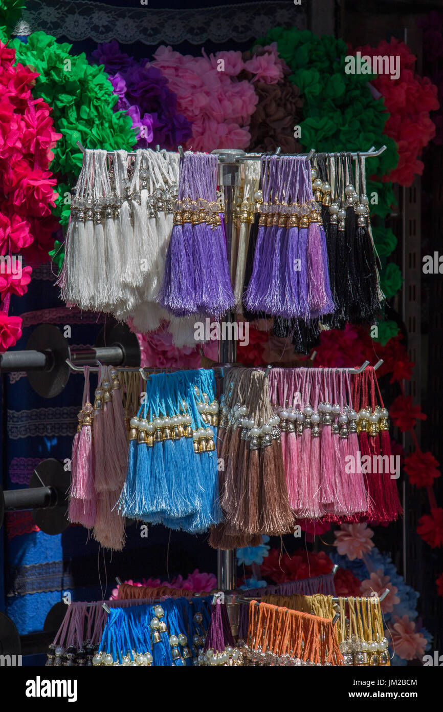 Selection of Ottoman Turkish traditional tassels in various colors ...