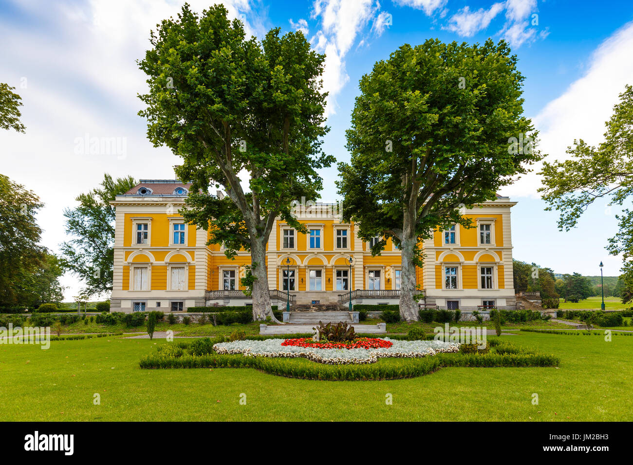 Karolyi Castle and ornamental garden in Fuzerradvany, Hungary Stock ...