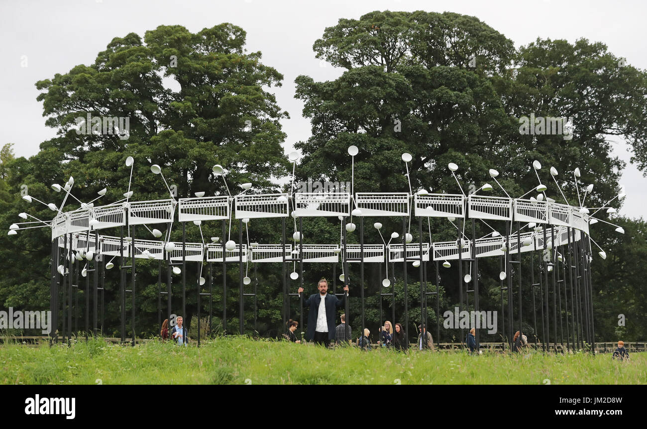 Artist Mark Nixon inside his installation entitled Cavalry 360 at ...