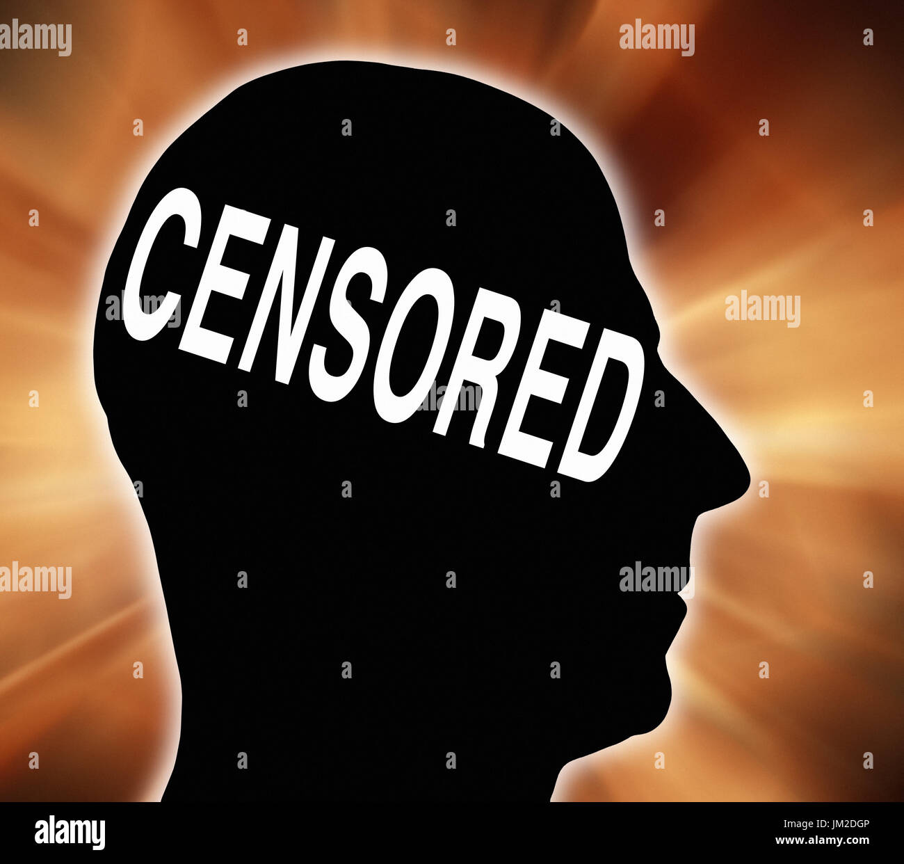 Head with censored Stock Photo - Alamy