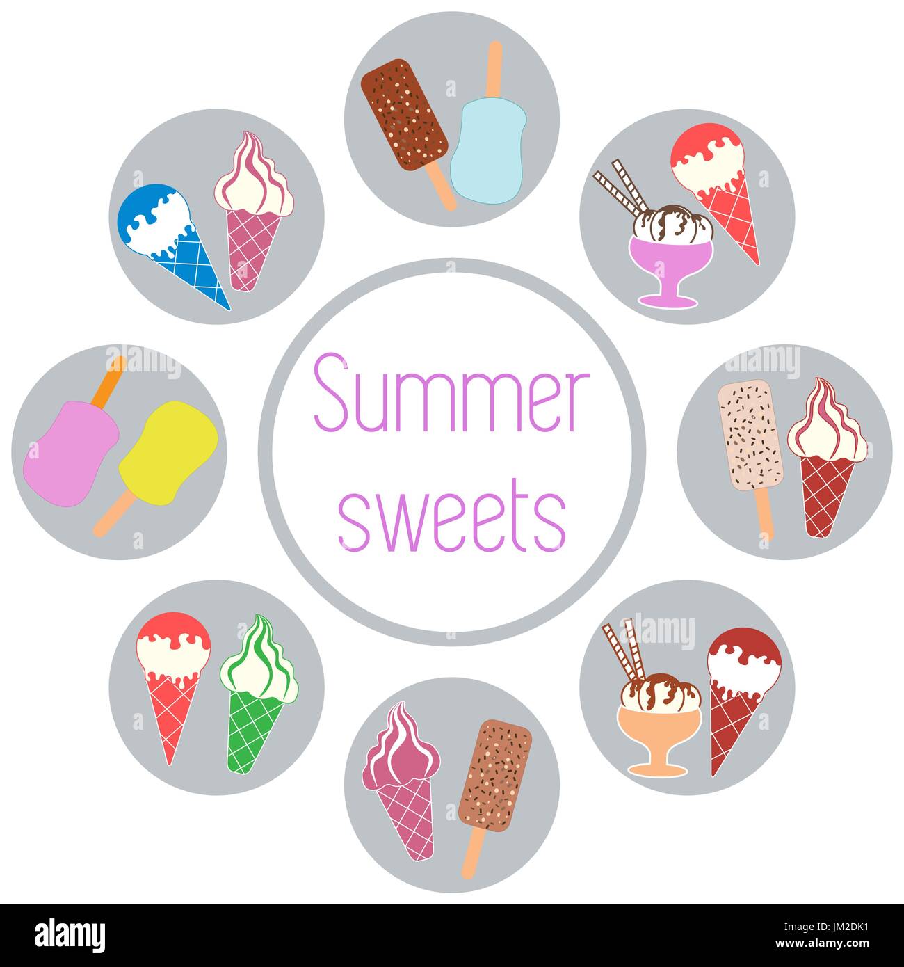 Nice picture of a colored scheme with various kinds of delicious ice ...