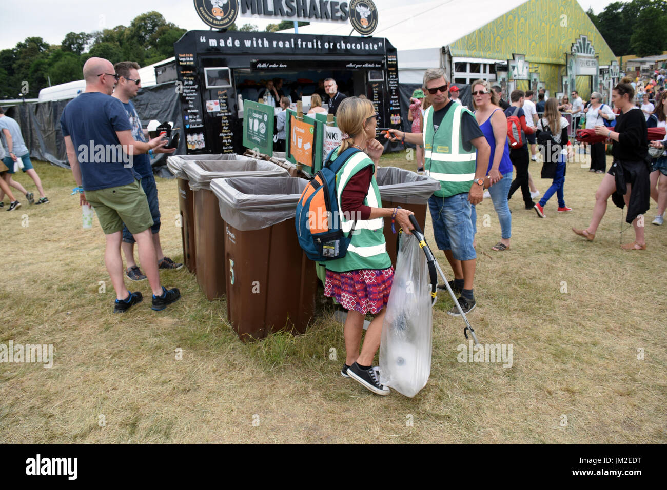 Latitude Festival 2017, Henham Park, Suffolk, UK. Sorting the recycling ...