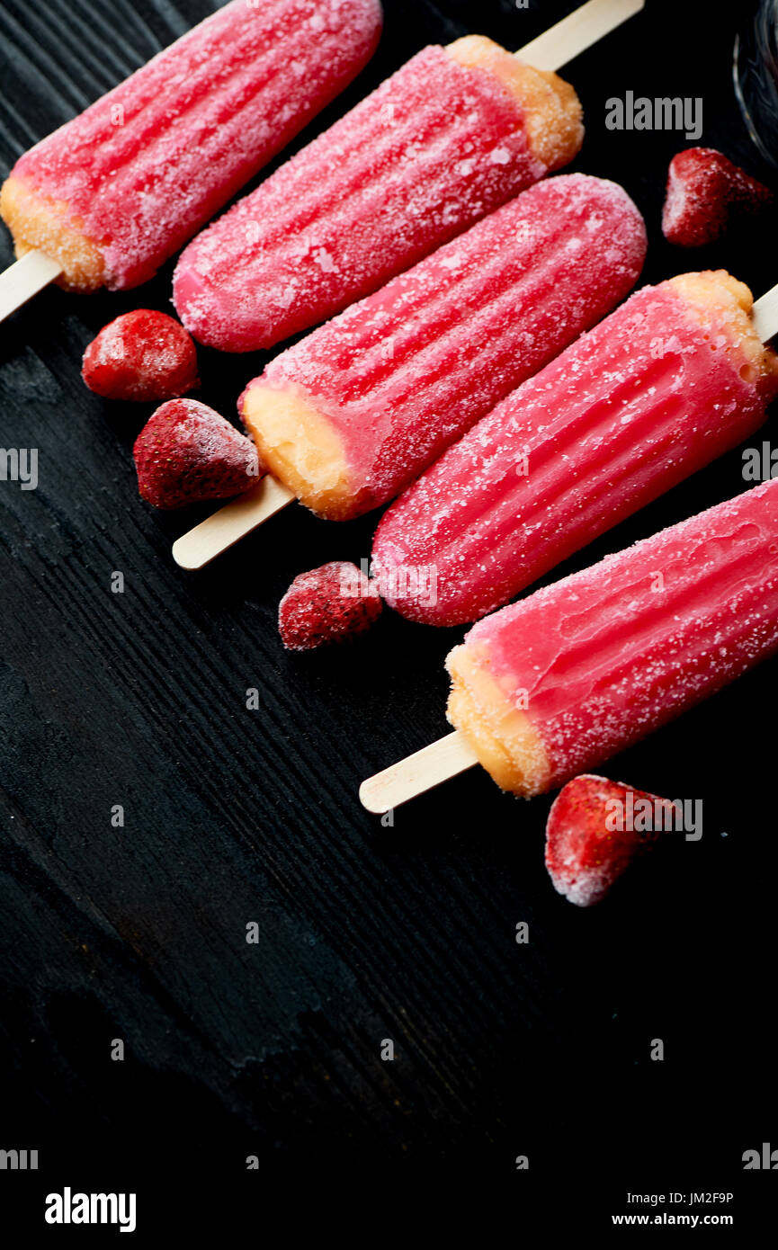 Youth ice pop from the freezer. with a touch of frost and ice ...
