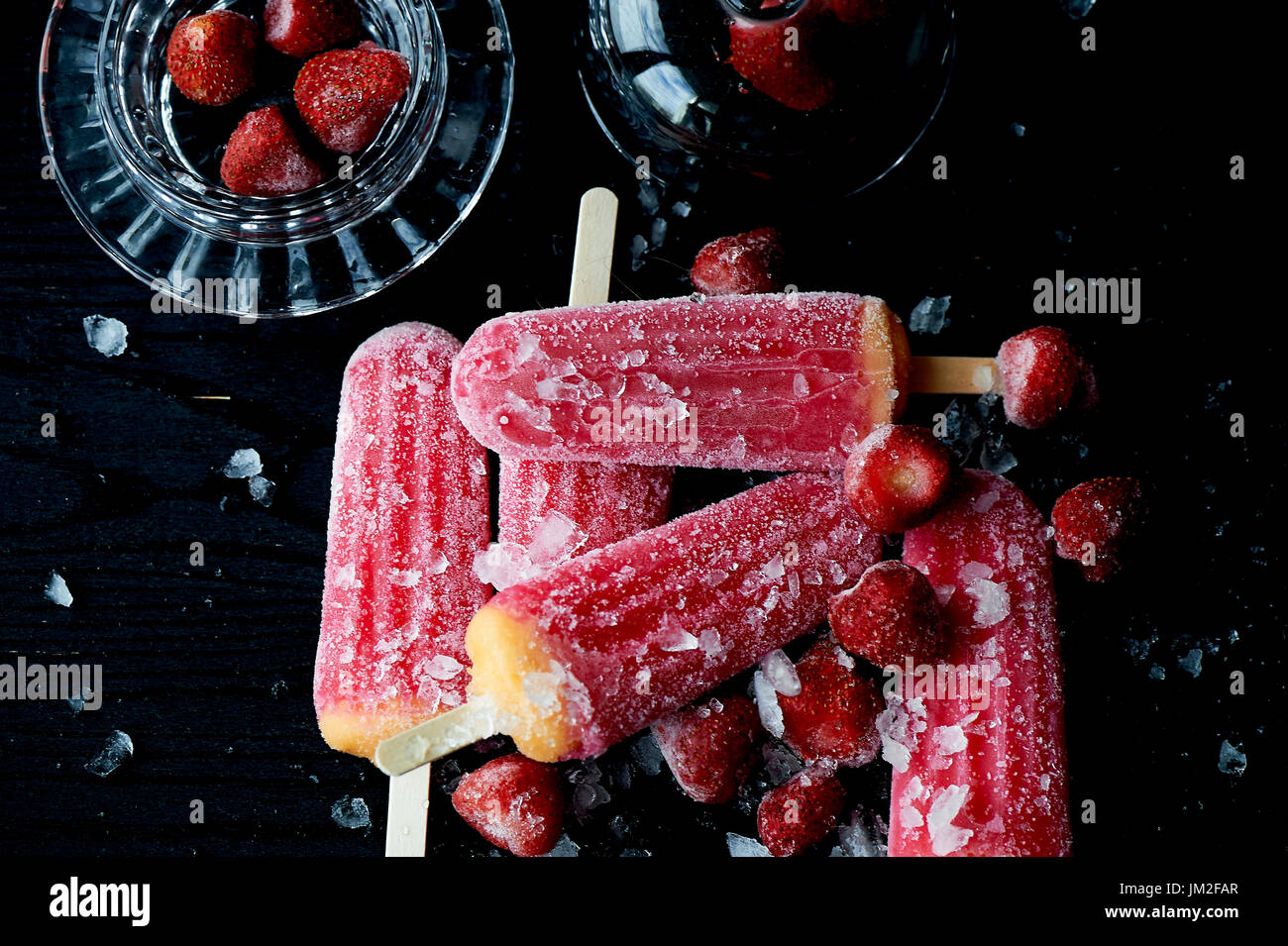 Youth ice pop from the freezer. with a touch of frost and ice ...
