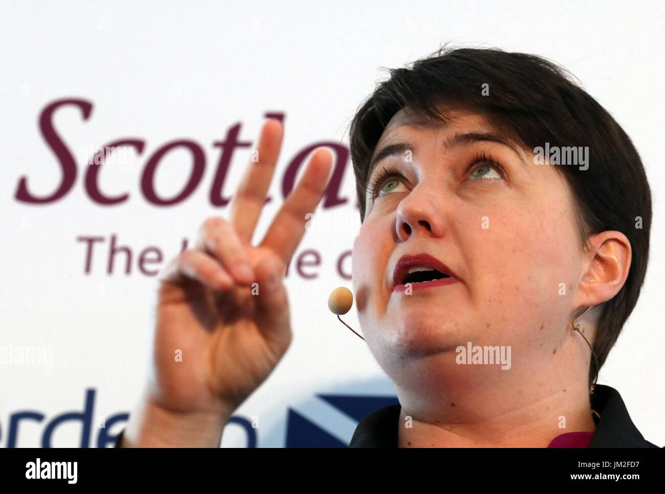 Scottish Conservative leader Ruth Davidson as she speaks at the ...