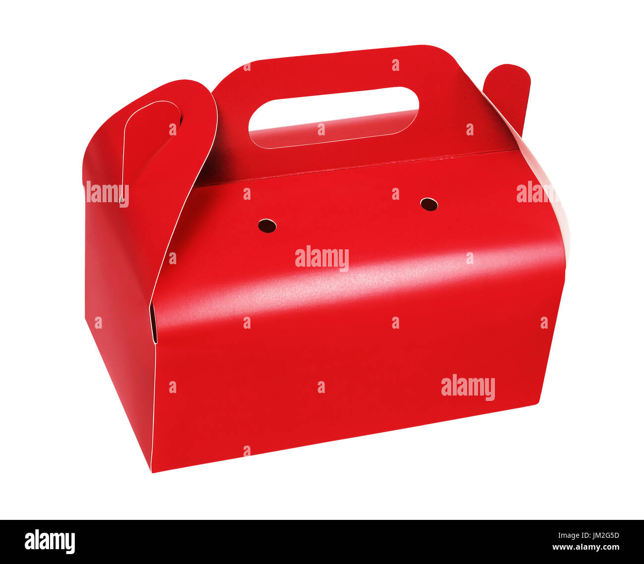 Red Takeaway Cake Box on White Background Stock Photo - Alamy