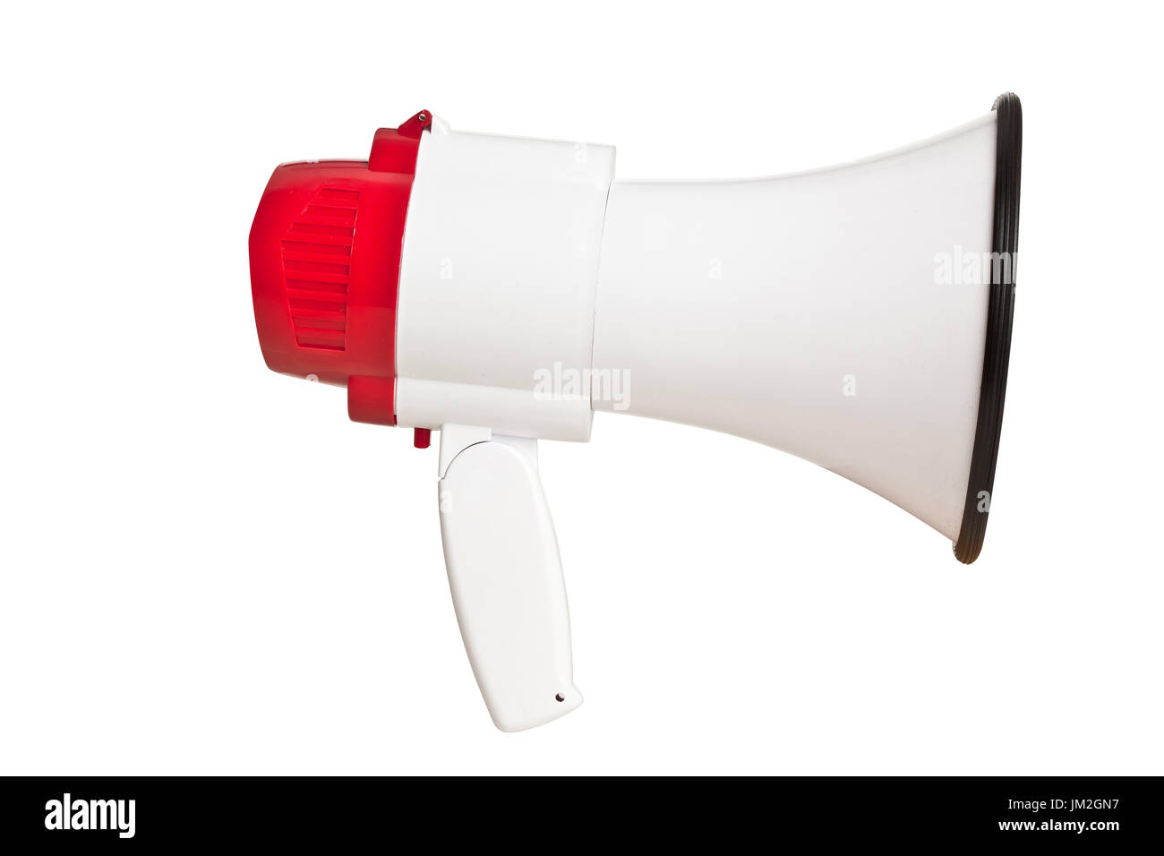 red and white megaphone isolated Stock Photo - Alamy