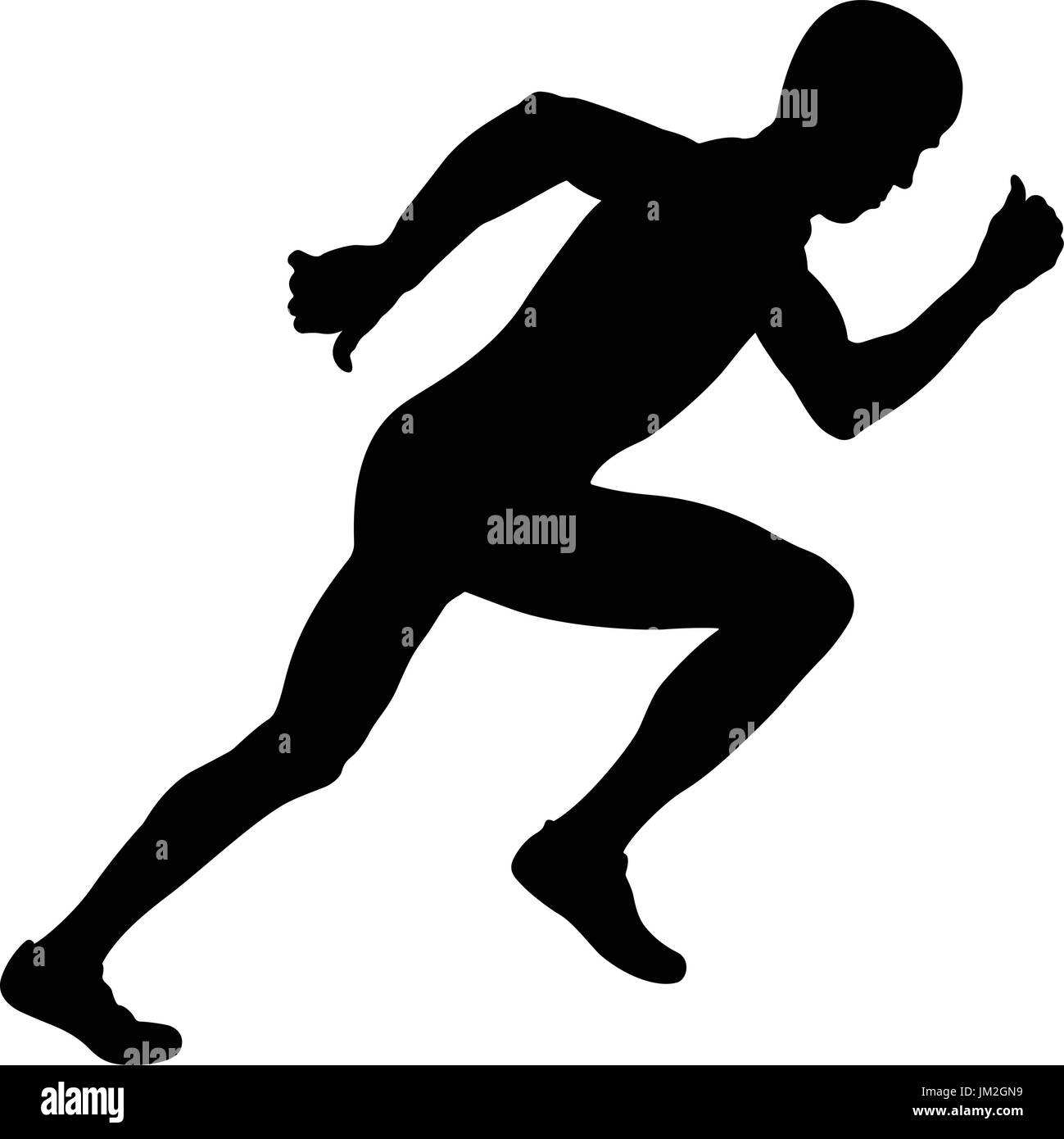 young athlete sprinter start race black silhouette Stock Vector Image ...
