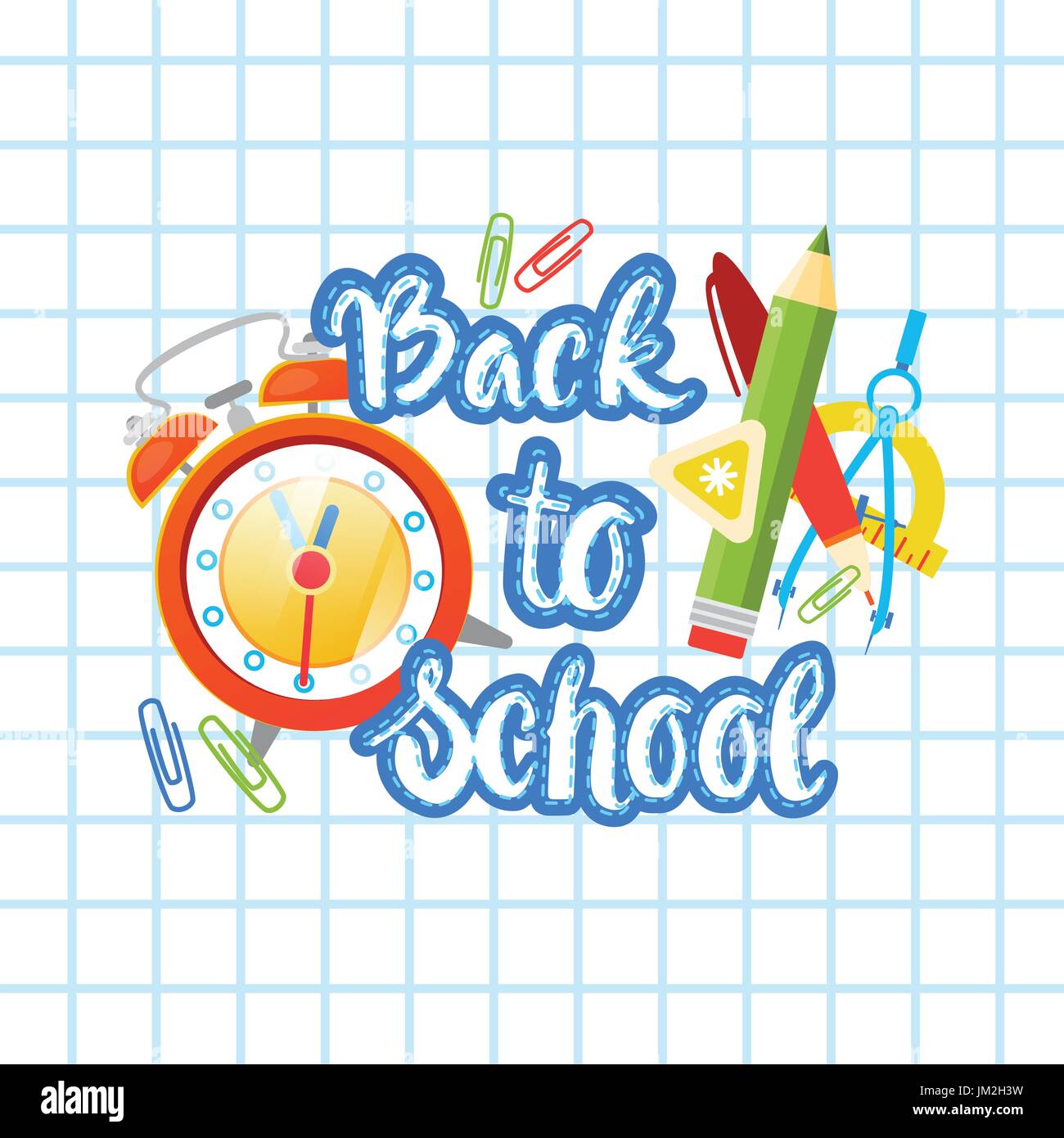 Back To School Logo Text On Notebook Background With Studing Supplies ...