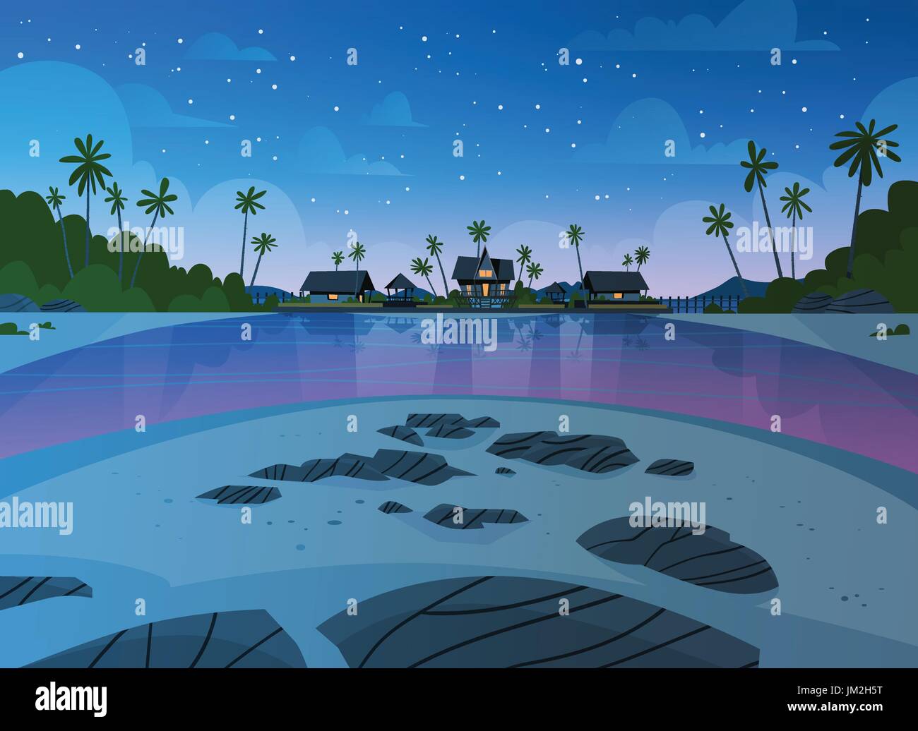Hotel night view Stock Vector Images - Alamy