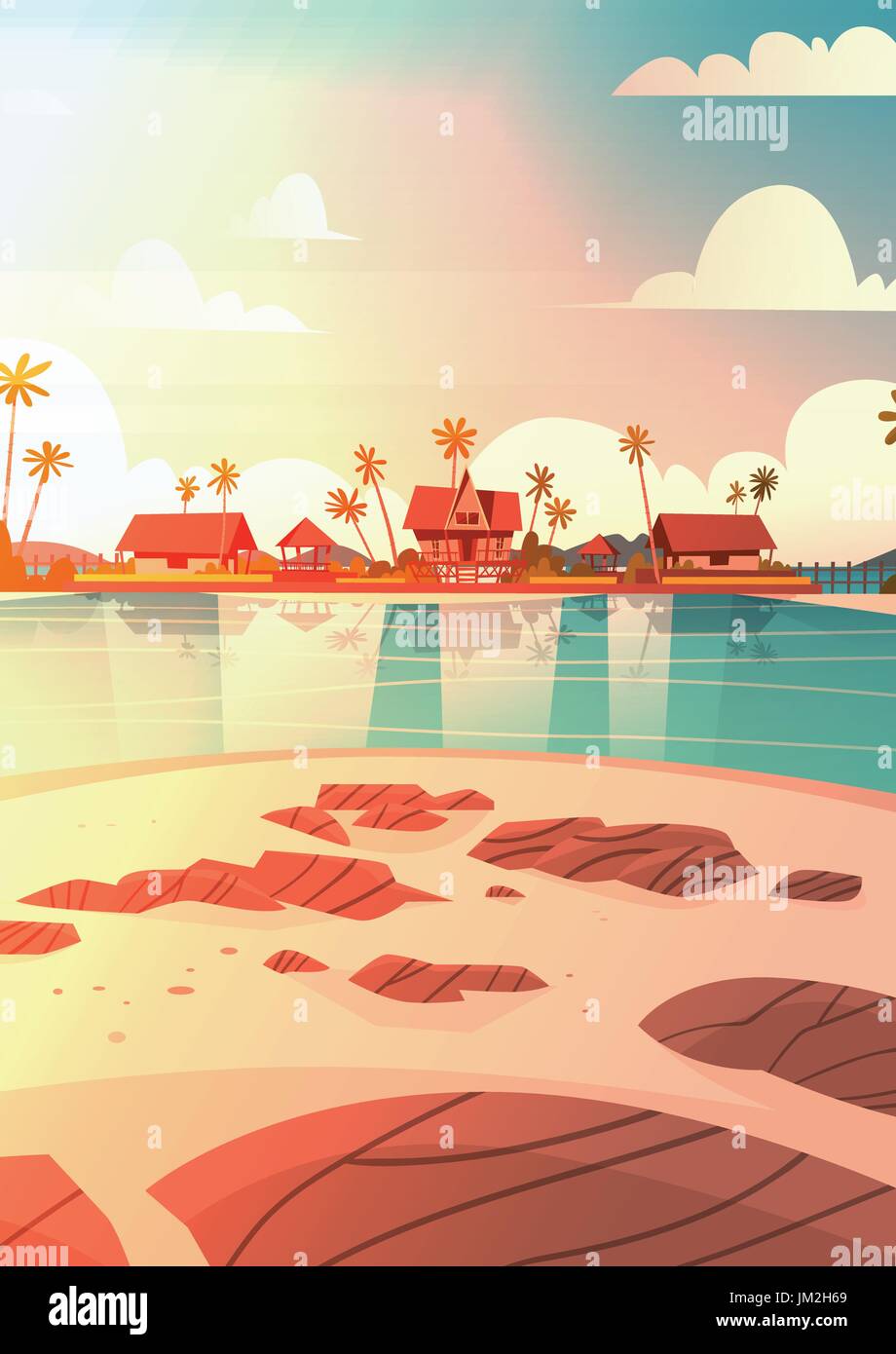 Beach villa illustration Stock Vector Images - Alamy
