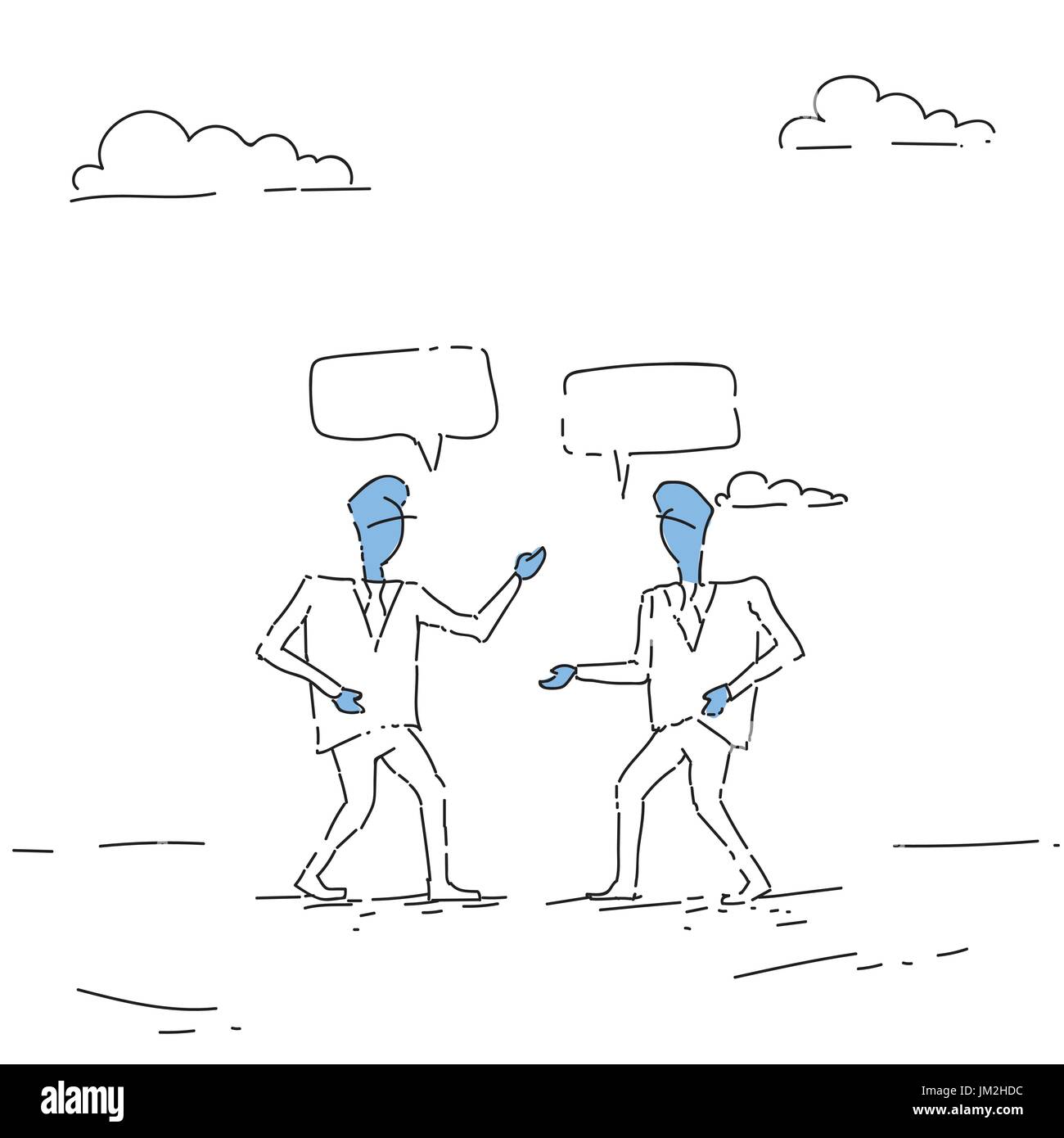 Two Abstract Businessman Talking Chat Box Bubble Communication Concept ...