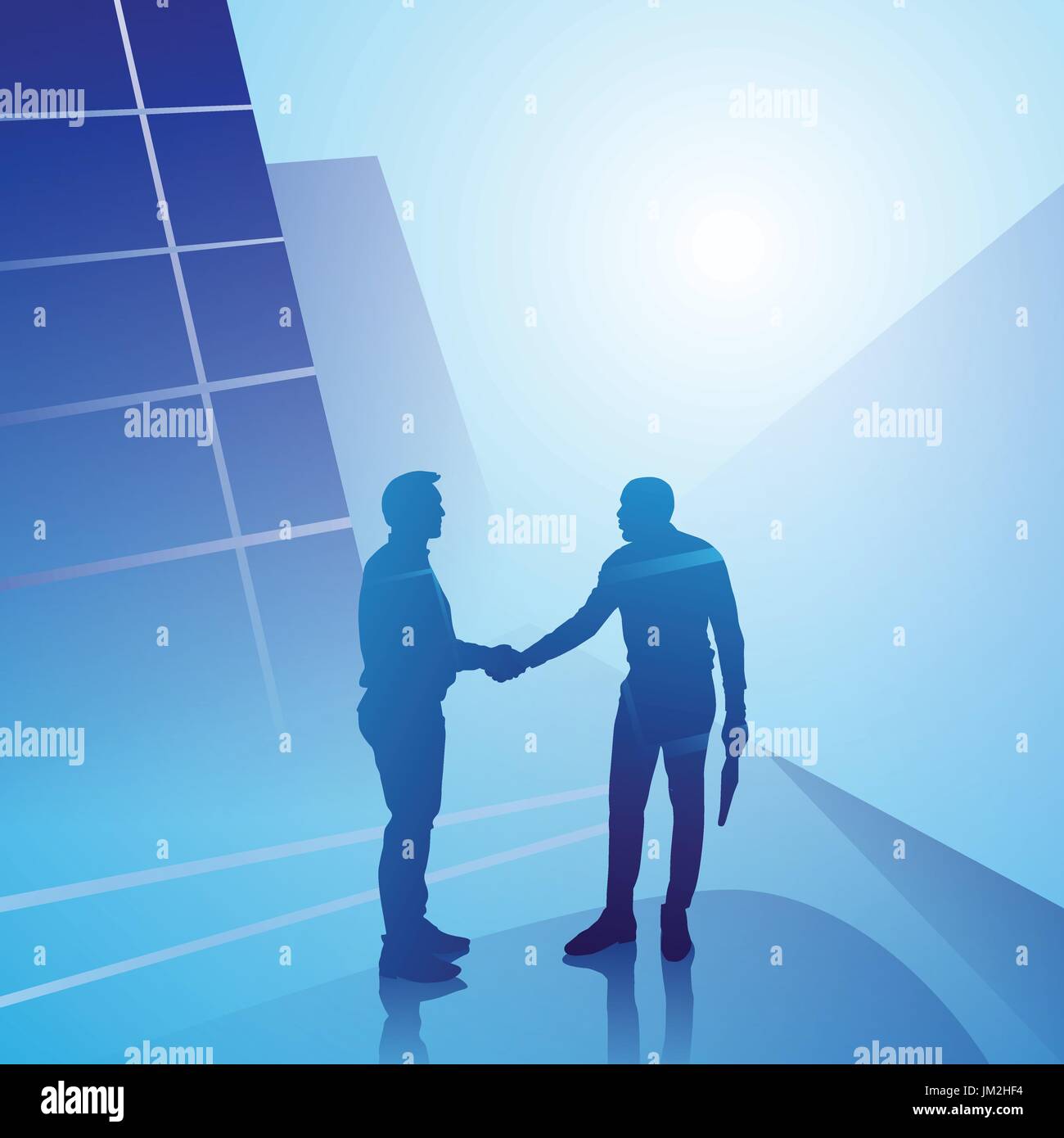 Two Silhouette Businessman Hand Shake, Business Man Handshake Agreement ...