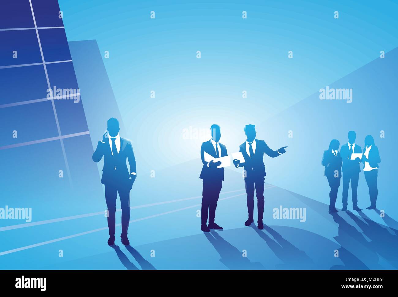 Business People Blue Silhouette
