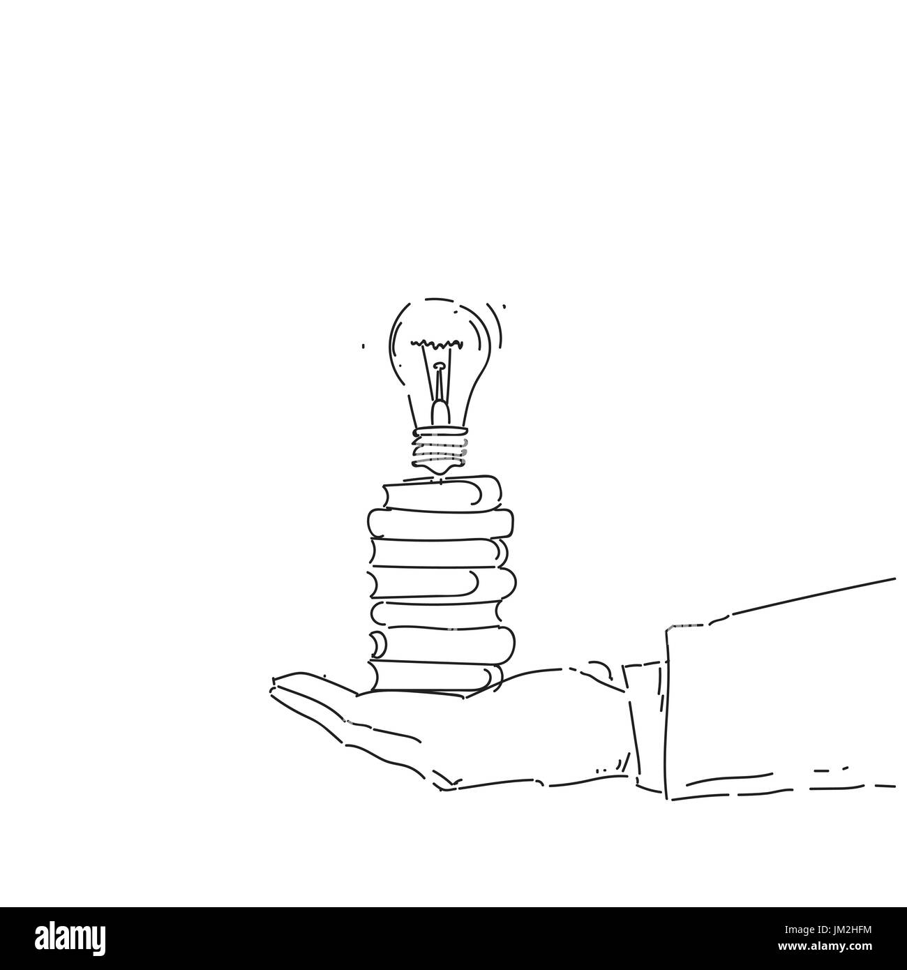 Abstract Business Man Hand Holding Light Bulb New Creative Idea Concept ...