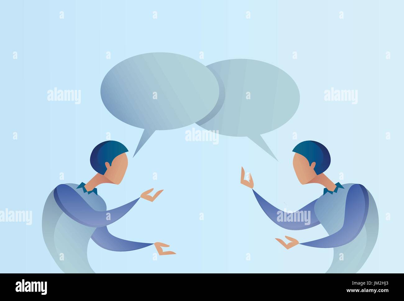 Two Abstract Businessman Talking Chat Box Bubble Communication Concept ...