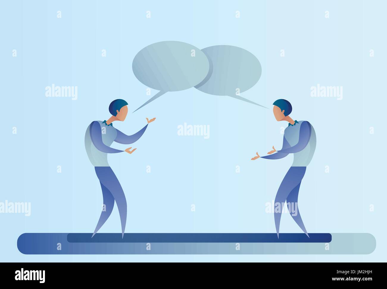 Two Abstract Businessman Talking Chat Box Bubble Communication Concept ...