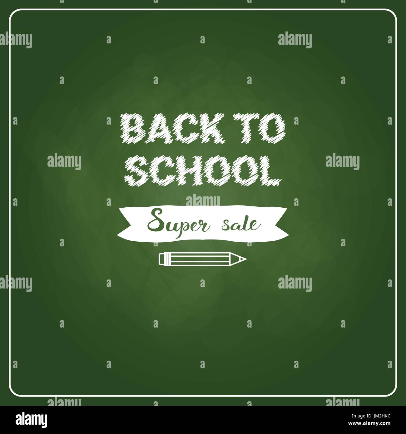 Back To School Chalked Label On Green Board Background Stock Vector ...