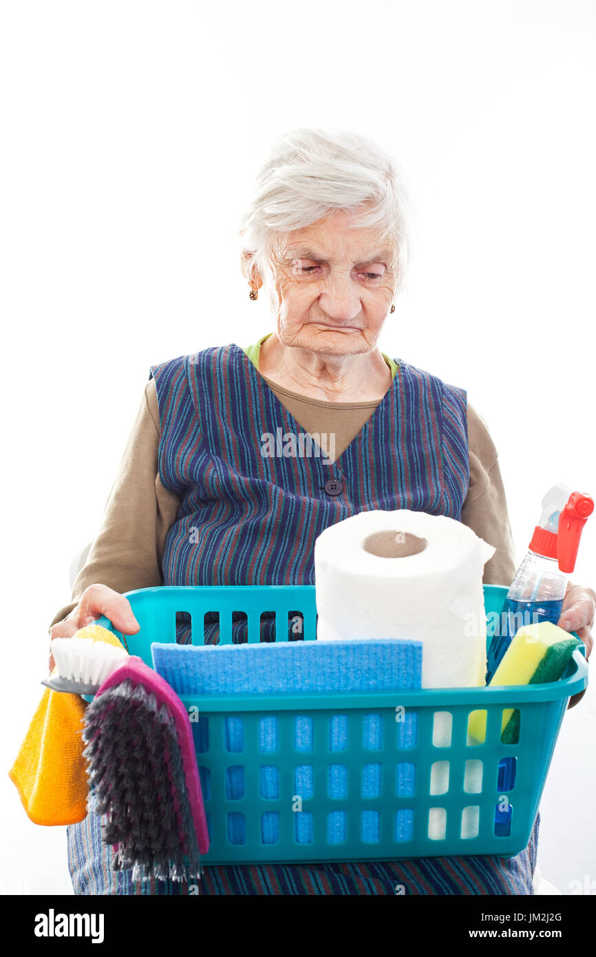 Elderly woman maid uniform hi-res stock photography and images - Alamy