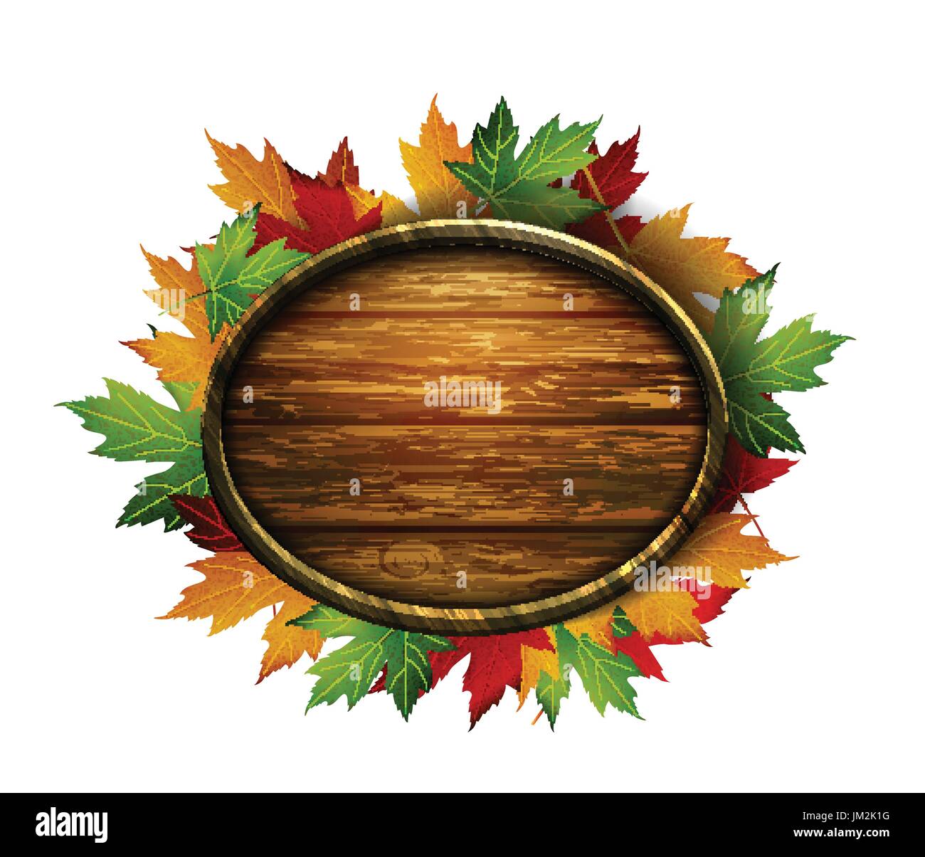 Vector realistic illustration of autumn wooden signboard Stock Vector ...