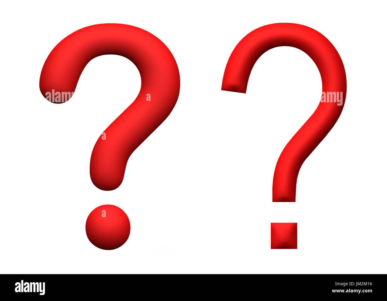 illustration of red 3d rendered question marks, isolated on white ...