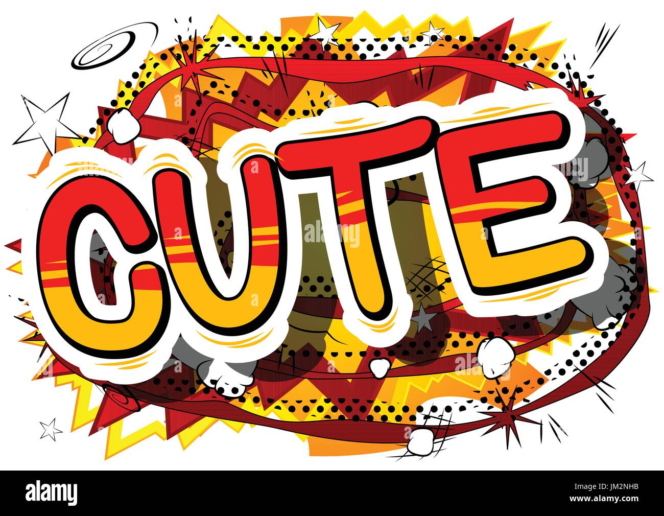 Cute - Comic book style phrase on abstract background Stock Vector ...