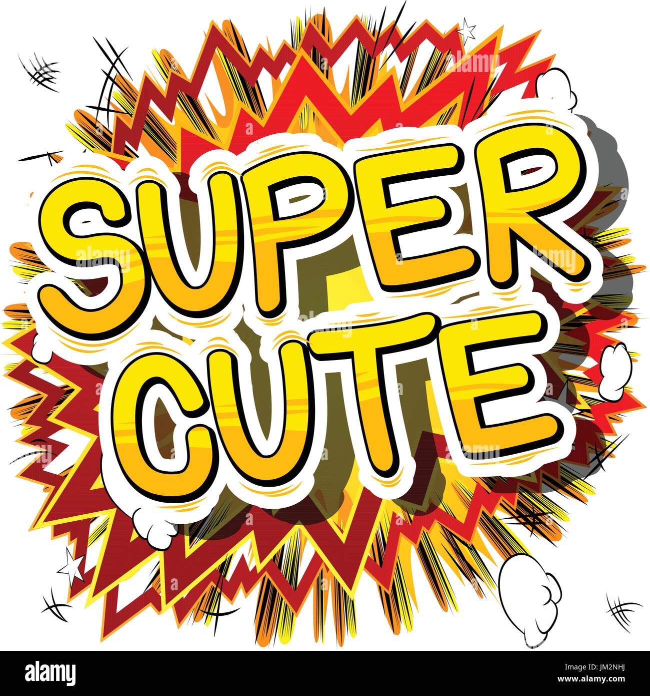 Super Cute - Comic book style phrase on abstract background Stock ...
