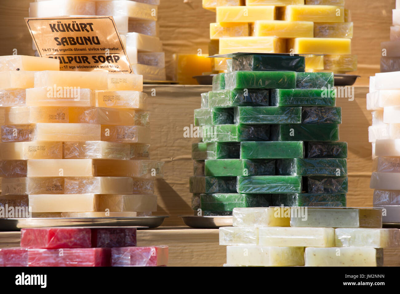 Collection of bars of fragrant hand made organic soap Stock Photo - Alamy