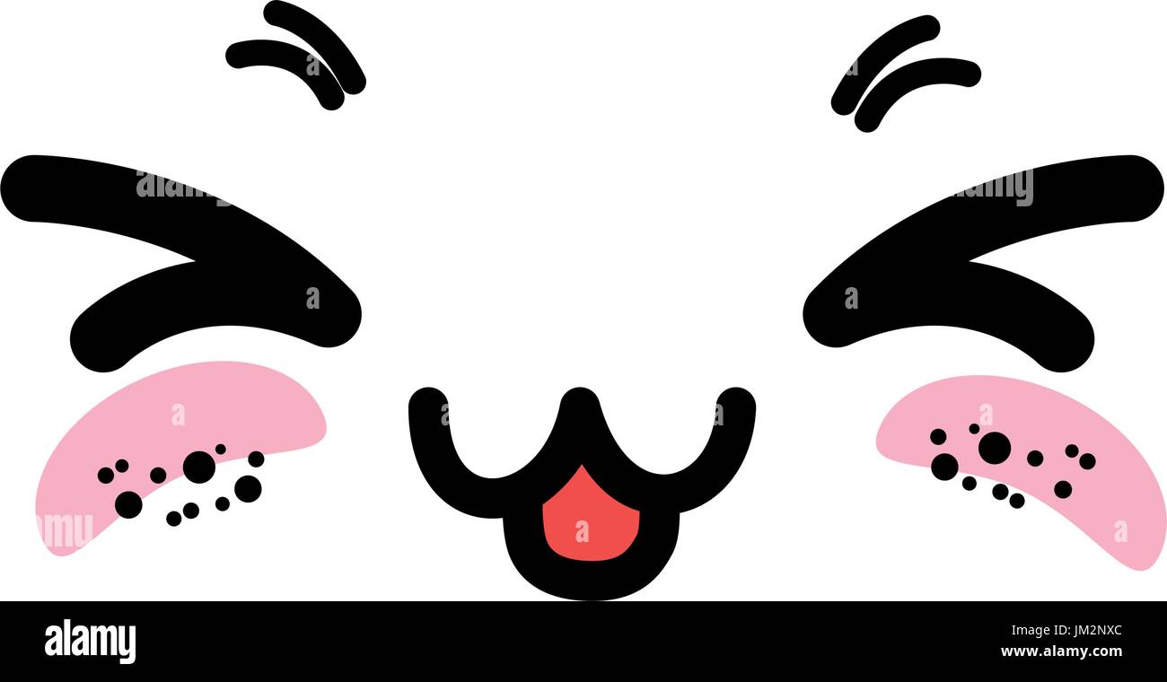 isolated cute kawaii face icon vector illustration graphic design Stock ...