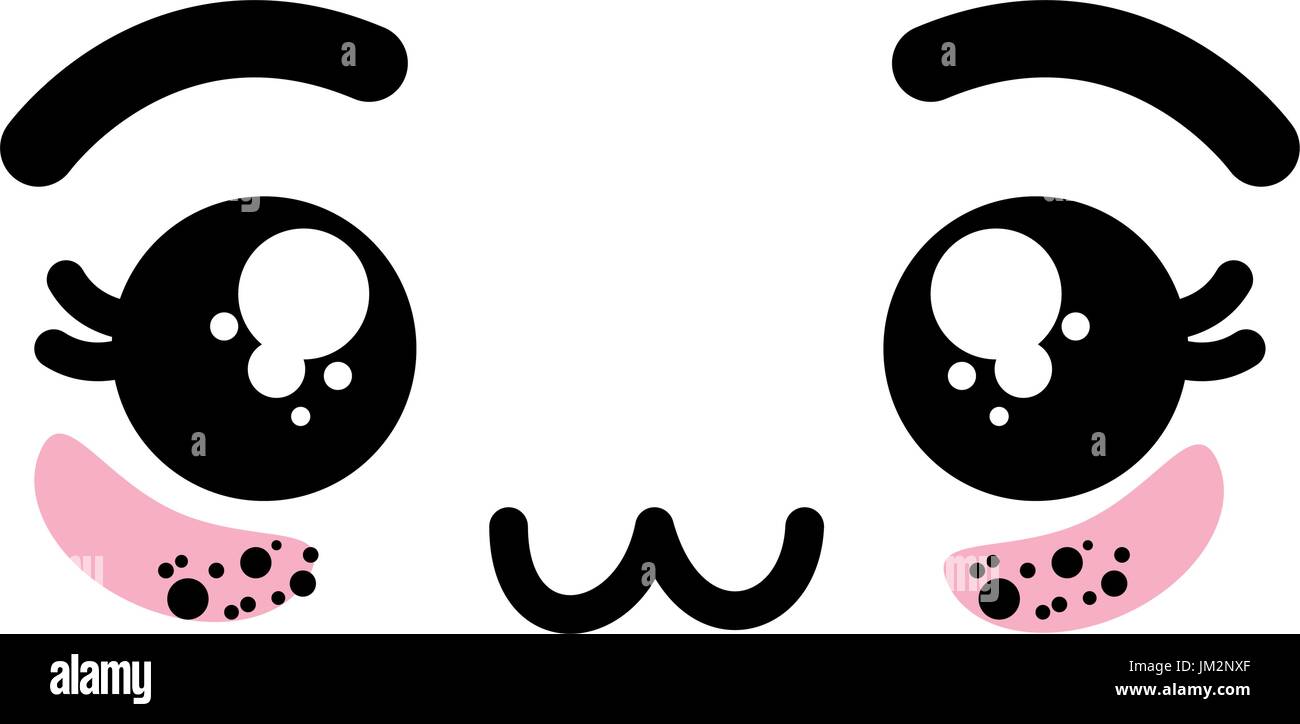 isolated cute kawaii face icon vector illustration graphic design Stock ...