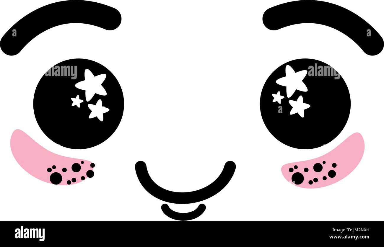 isolated cute kawaii face icon vector illustration graphic design Stock ...