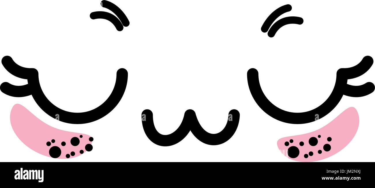 isolated cute kawaii face icon vector illustration graphic design Stock ...