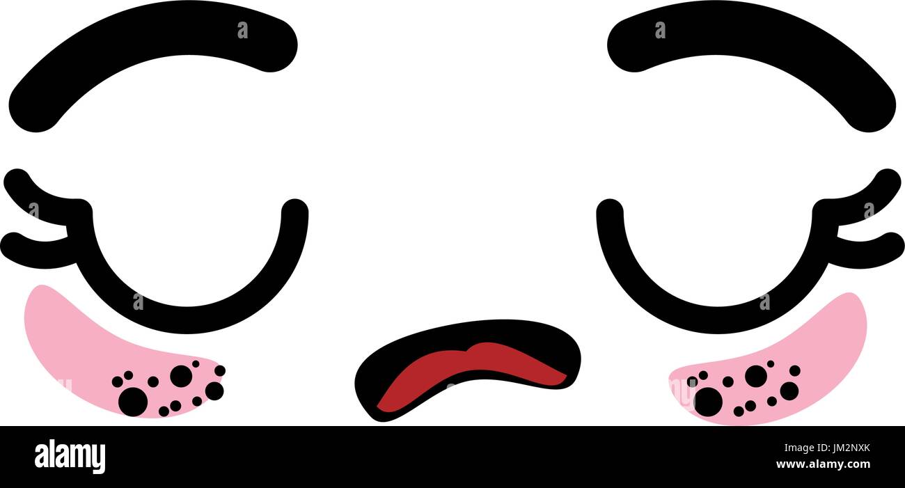 isolated cute kawaii face icon vector illustration graphic design Stock ...