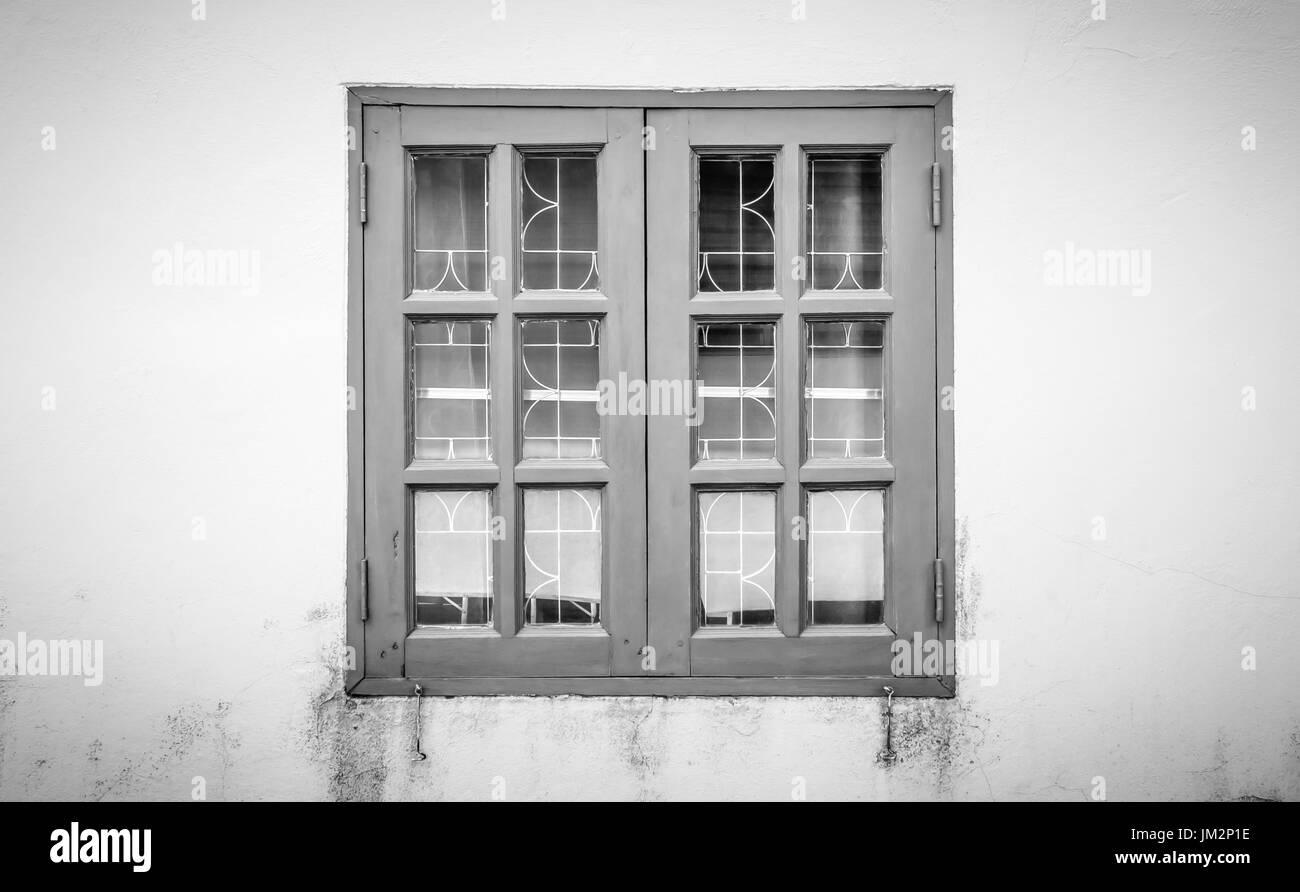 Black and white windows frame on grunge or dust background. Classic ...