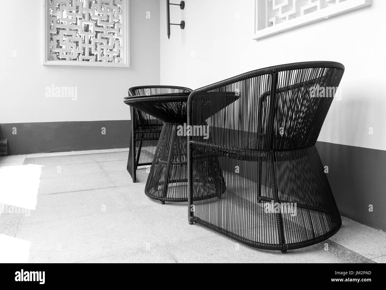 Courtyard lounge Black and White Stock Photos & Images - Alamy