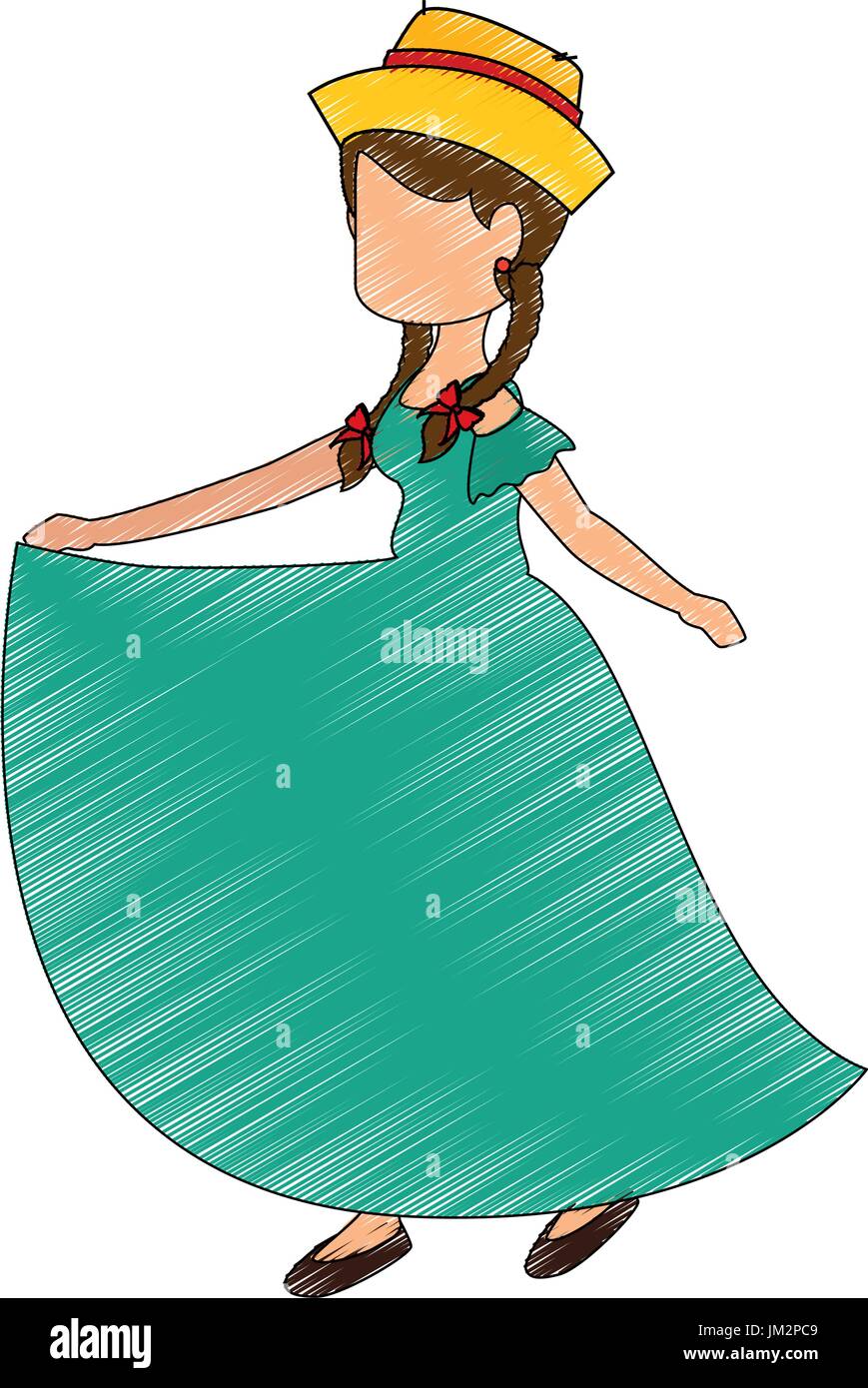 isolated peasant woman dancing icon vector illustration graphic design ...