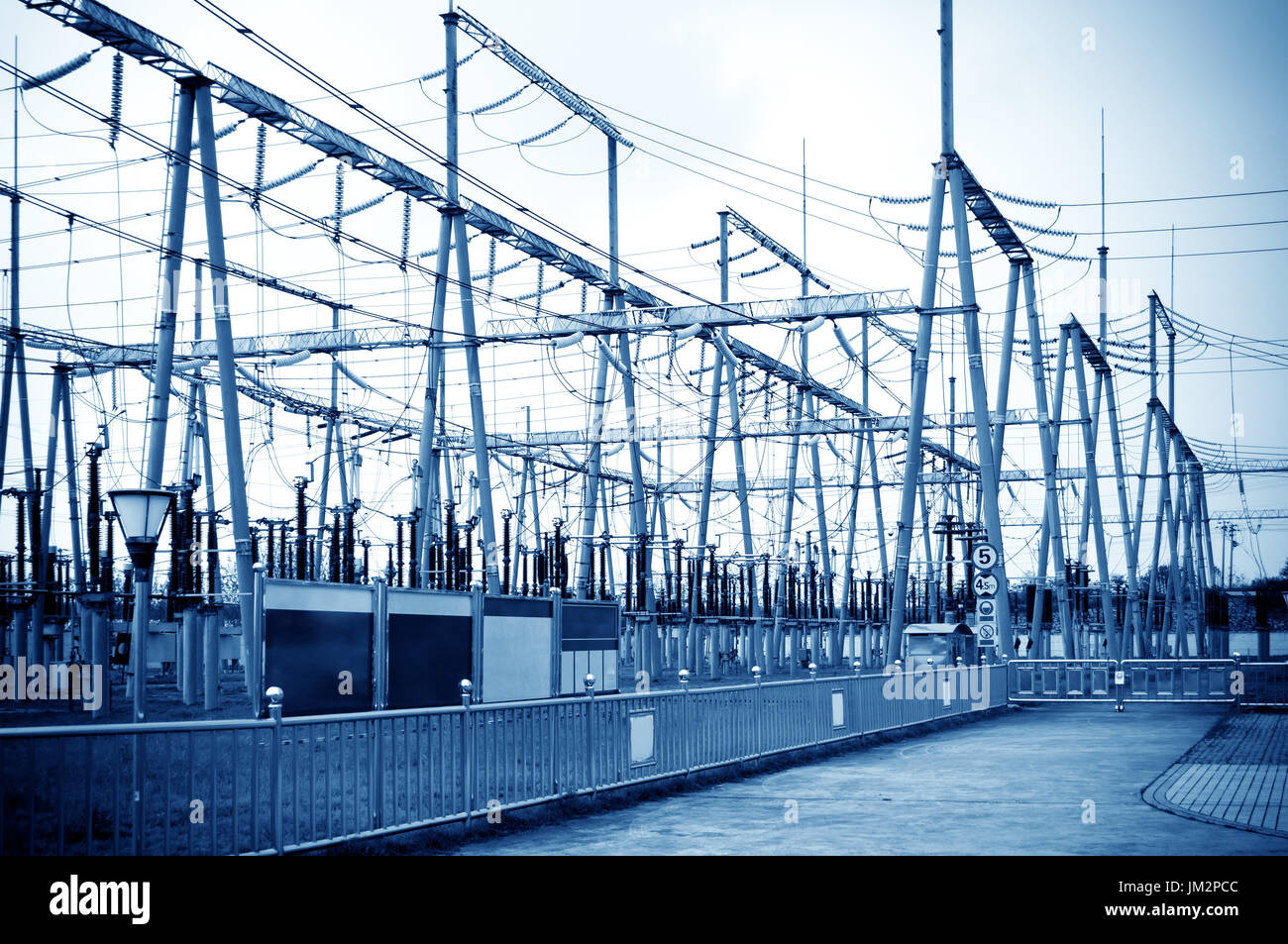 High voltage power substation, modern power facility Stock Photo - Alamy
