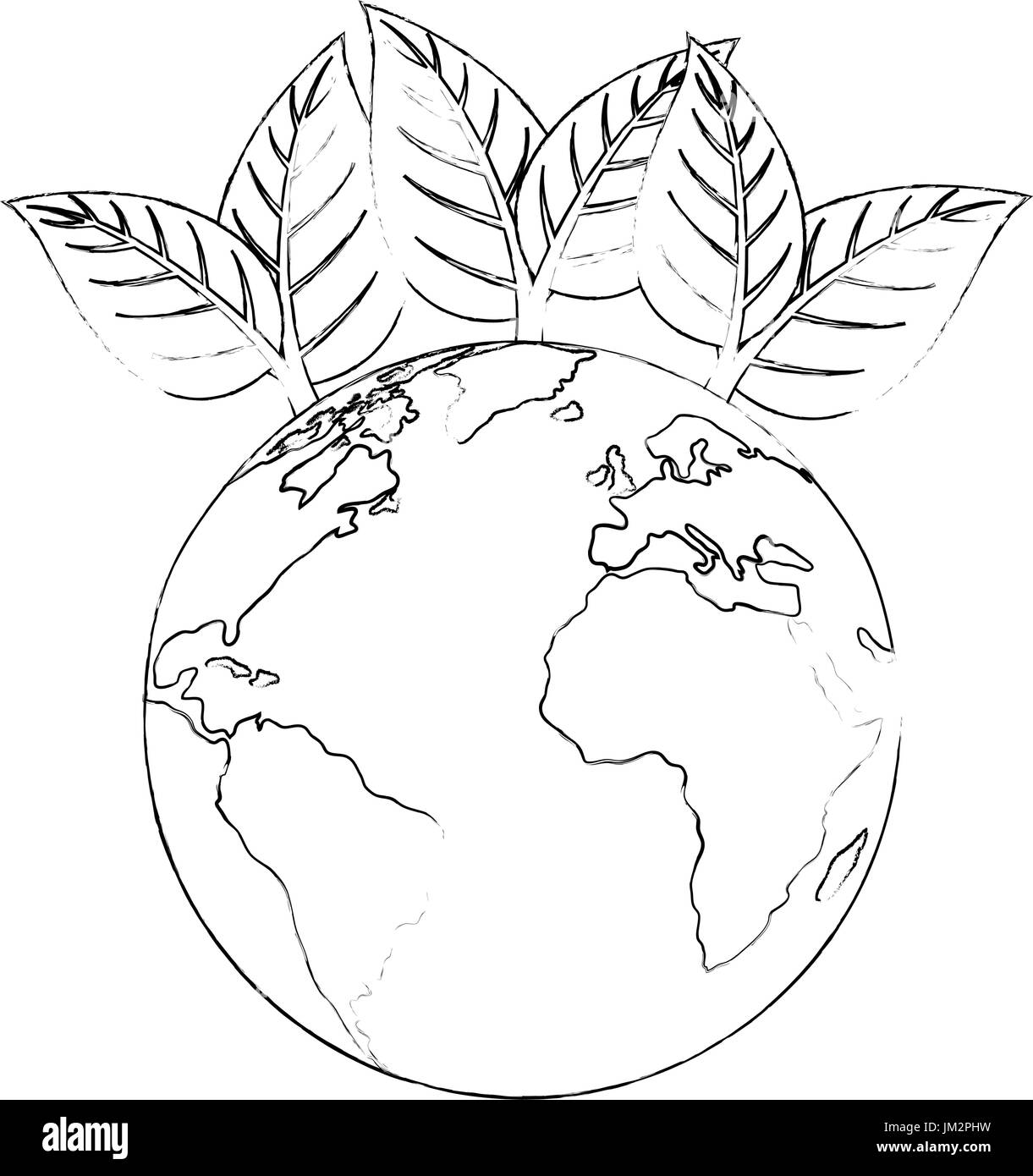 sheet tree earth planet Stock Vector Image & Art - Alamy