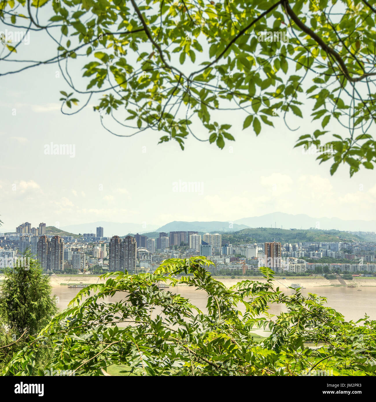 Yangtze River and riverside town, Sichuan, China Stock Photo - Alamy