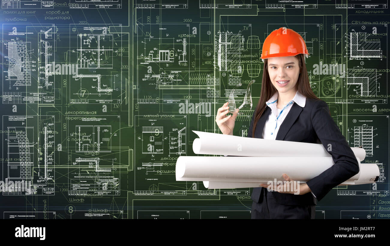 Businesswoman Architect Engineer Construction Design and Business Concept Stock Photo - Alamy