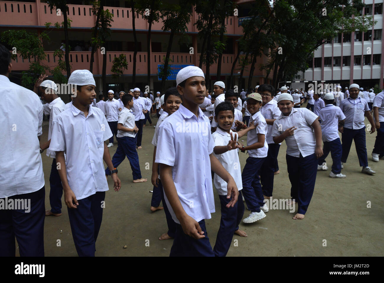 Indian school kids on ground in class hi-res stock photography and ...