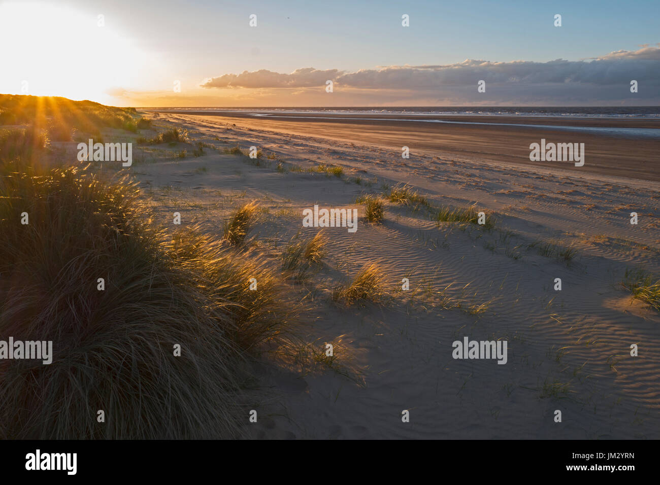 Sand dunes and beach, Holkham National Nature Reserve, North Norfolk ...