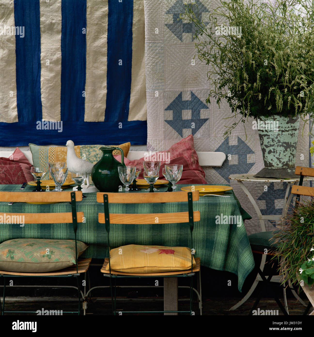 Outdoor table set up Stock Photo - Alamy