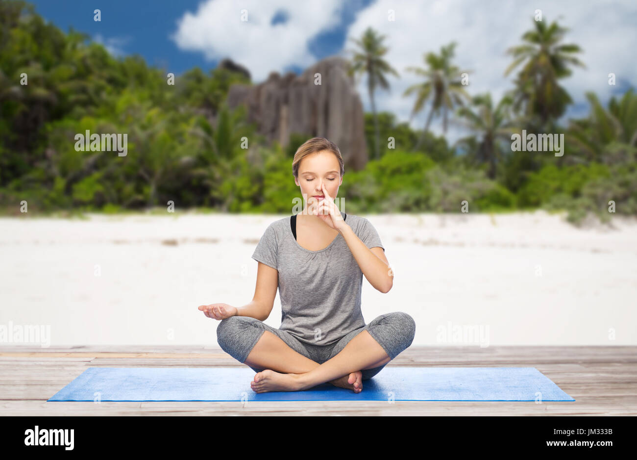 Breathing exercise yoga hi-res stock photography and images - Alamy