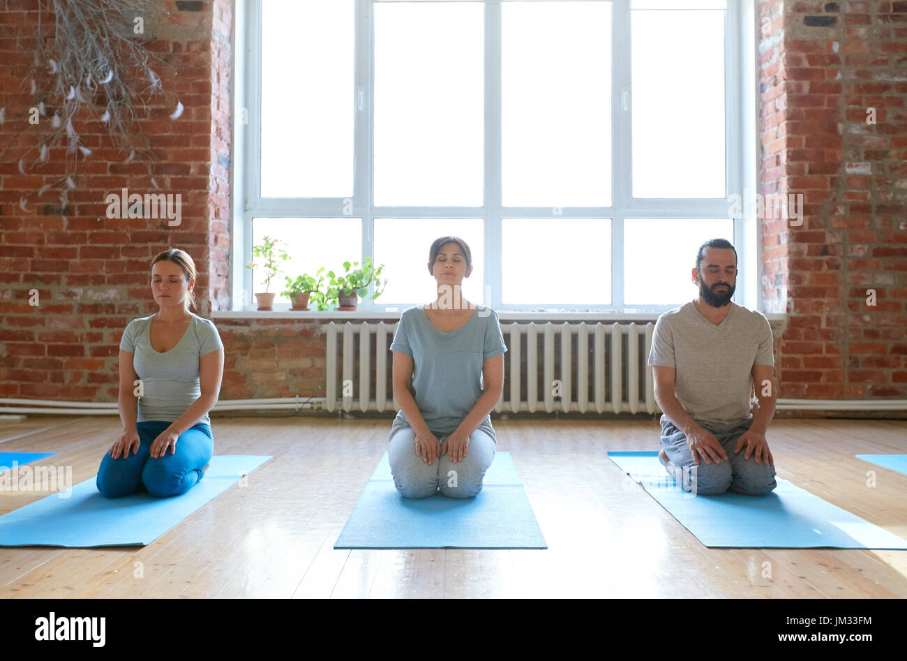 Group of people meditating hi-res stock photography and images - Alamy